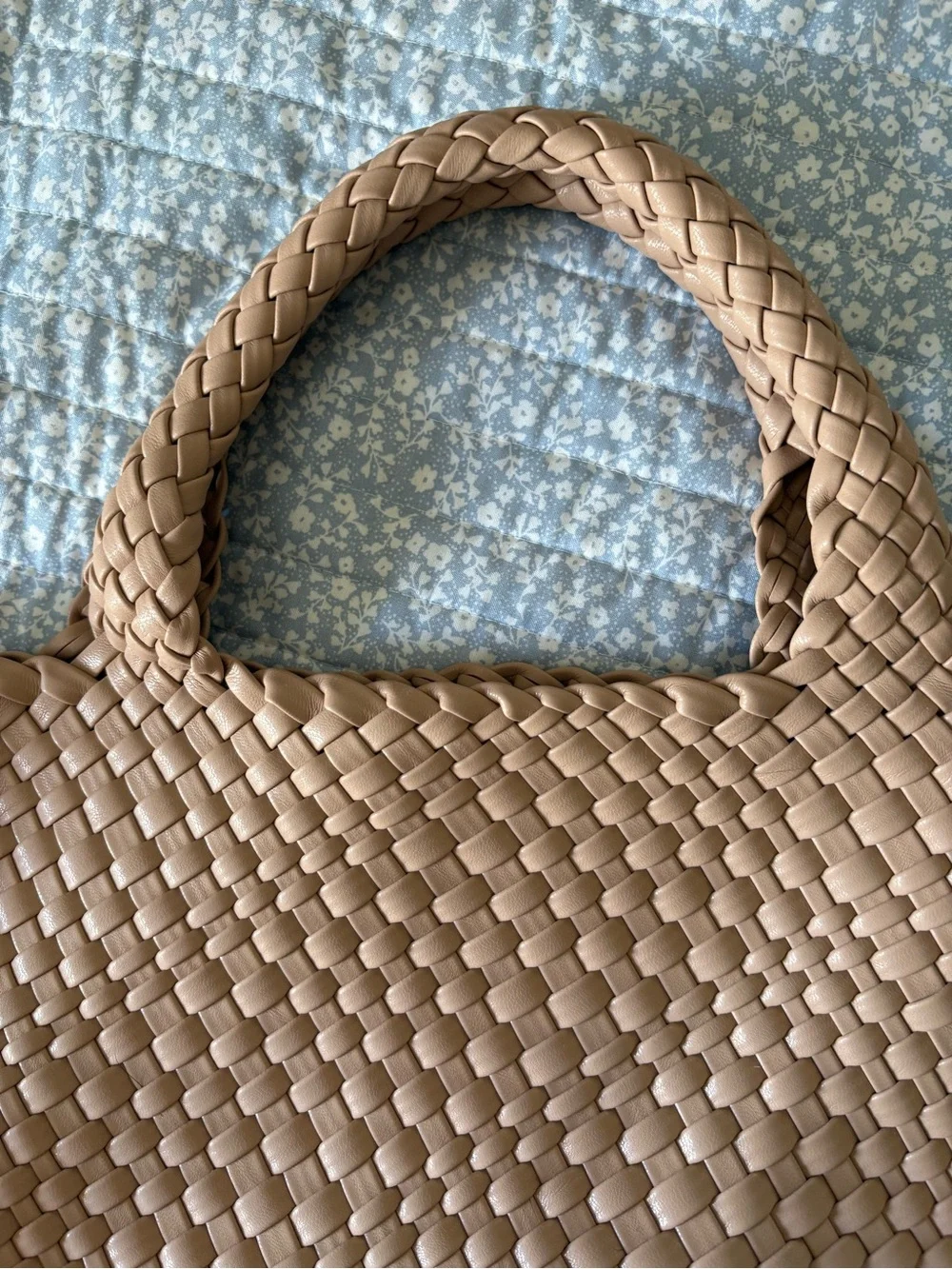 Bags | Braided Leather Tote Bag In Light Brown | Poshmark